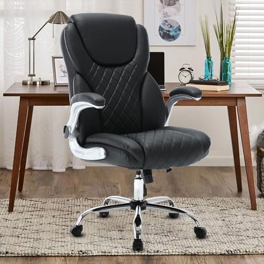 Leather Executive Office Chair High Back Ergonomic Office Desk Chairs ...