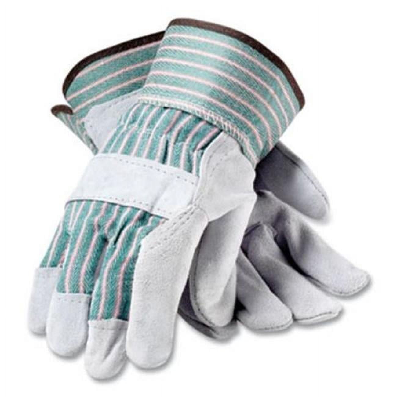 Leather Fabric Work Gloves, Gray - Small - 12 Pair - Walmart.com