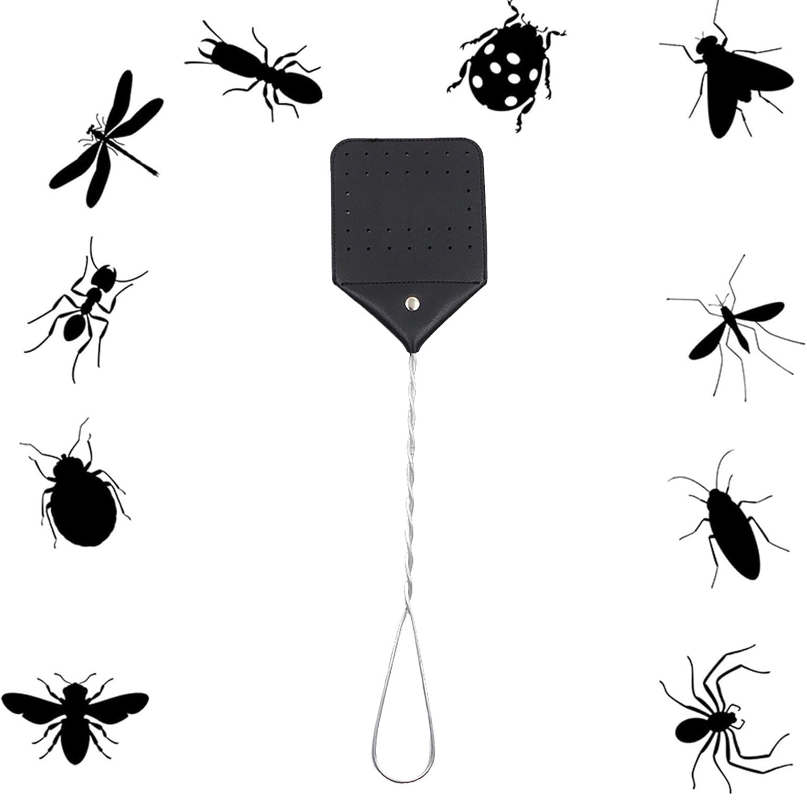 Leather Fly Swatter, Heavy-Duty Mosquito Catcher, Long Wire Handle, for ...