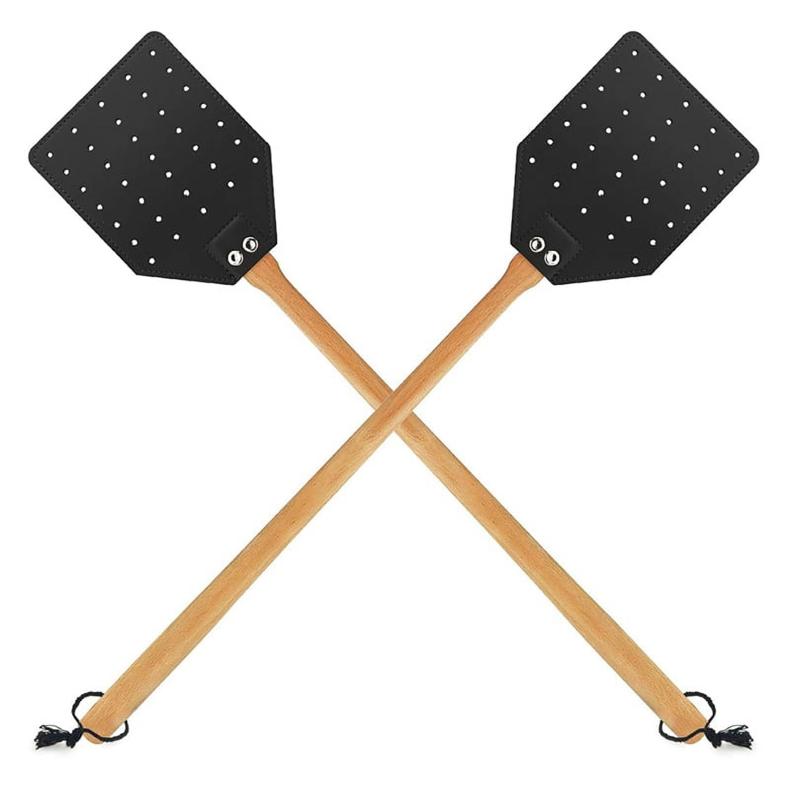 Leather Fly Swatter for Indoors/Outdoors,Duty Flyswatter with Walnut ...