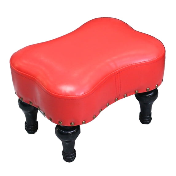 Leather Foot Stool Ottoman Modern Footrest Accent Step Stool Seat With ...