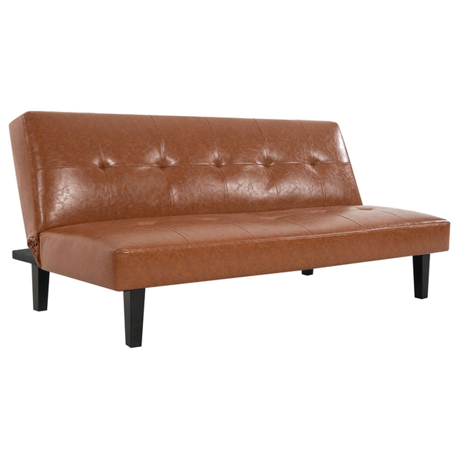 Leather Futon by Naomi Home-Color:Caramel,Material:Faux Leather,Size ...