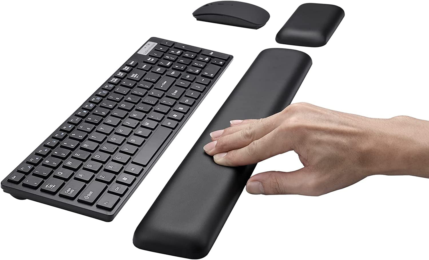 Leather-Gel Ergonomic Keyboard and Mouse Wrist Rest Set, Support Pad ...