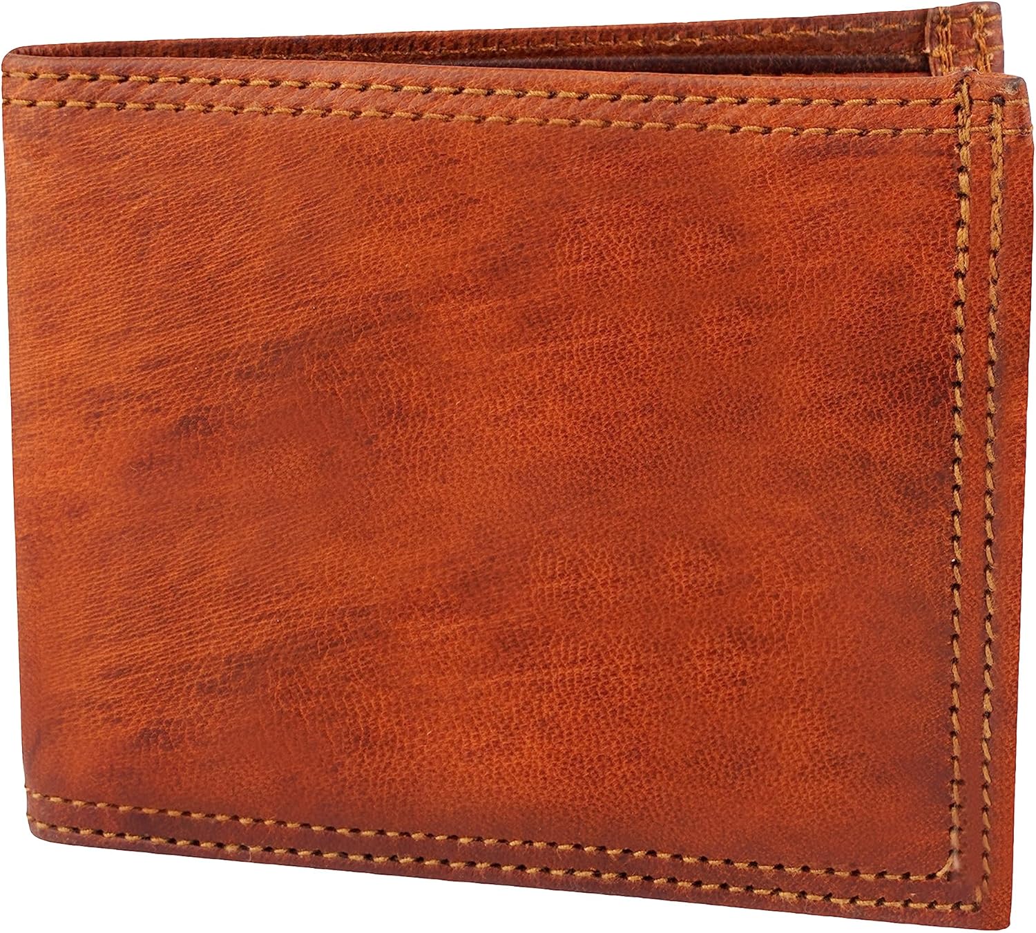 Leather Gents Wallet Button Large Trifold Purse Cards Coin Men Women ...