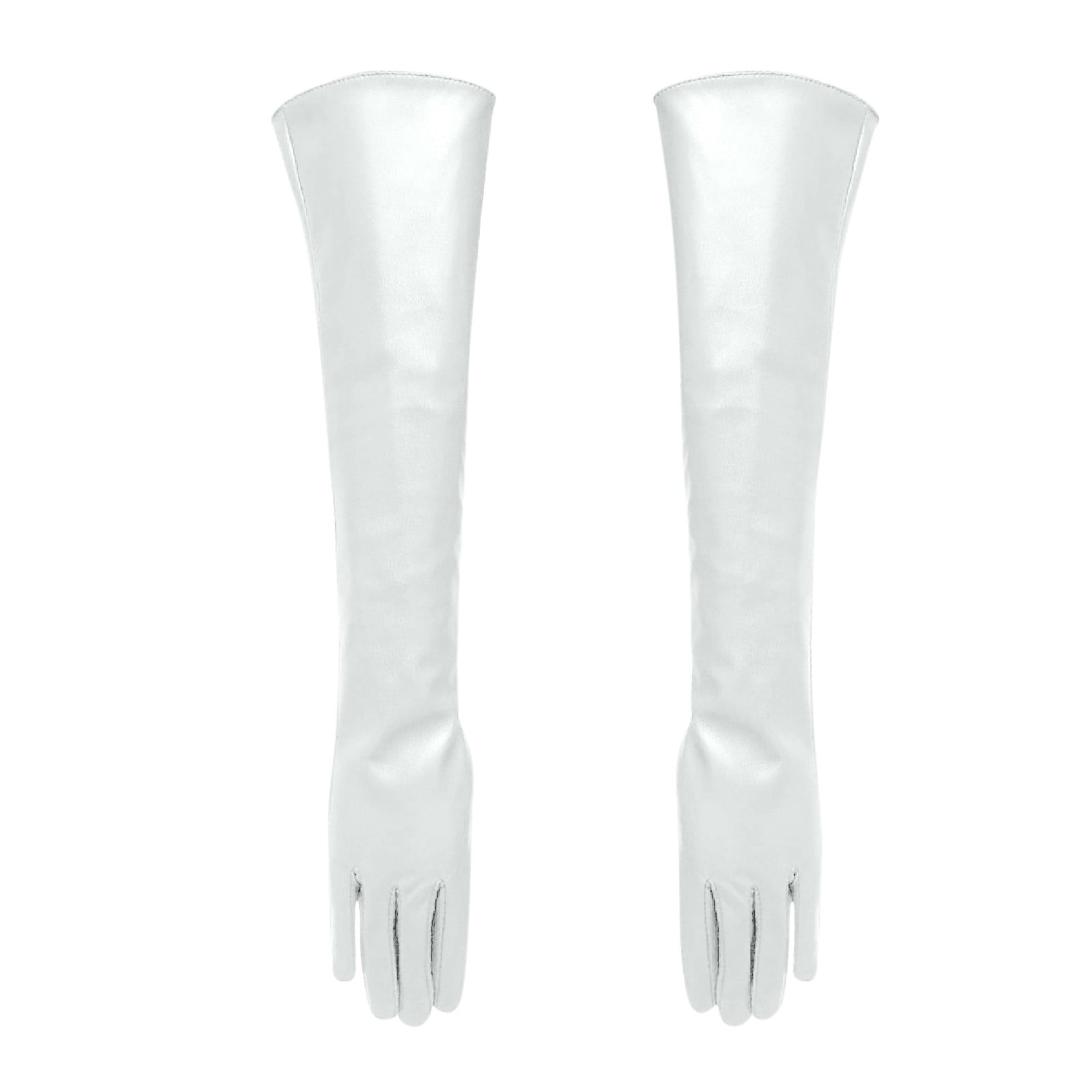 Leather Gloves, Audhol Long Leather Gloves for Women 50Cm Over ...