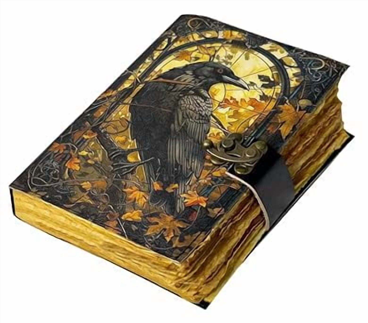 Leather Gothic Journal Magical The Raven Spiral Notebook Mystery Crow ...