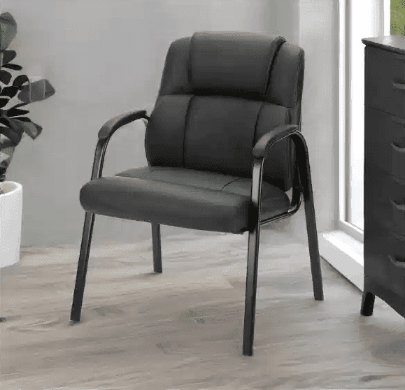Leather Guest Chair with Padded Arms, Comfy Waiting Room Chairs for ...