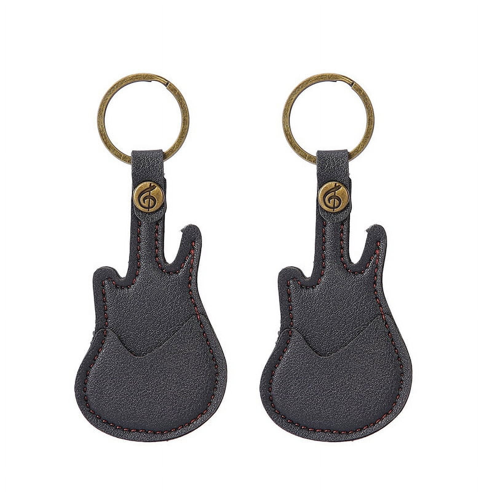 Leather Guitar Picks Case Guitar Pick Holders with Keyring Guitar ...
