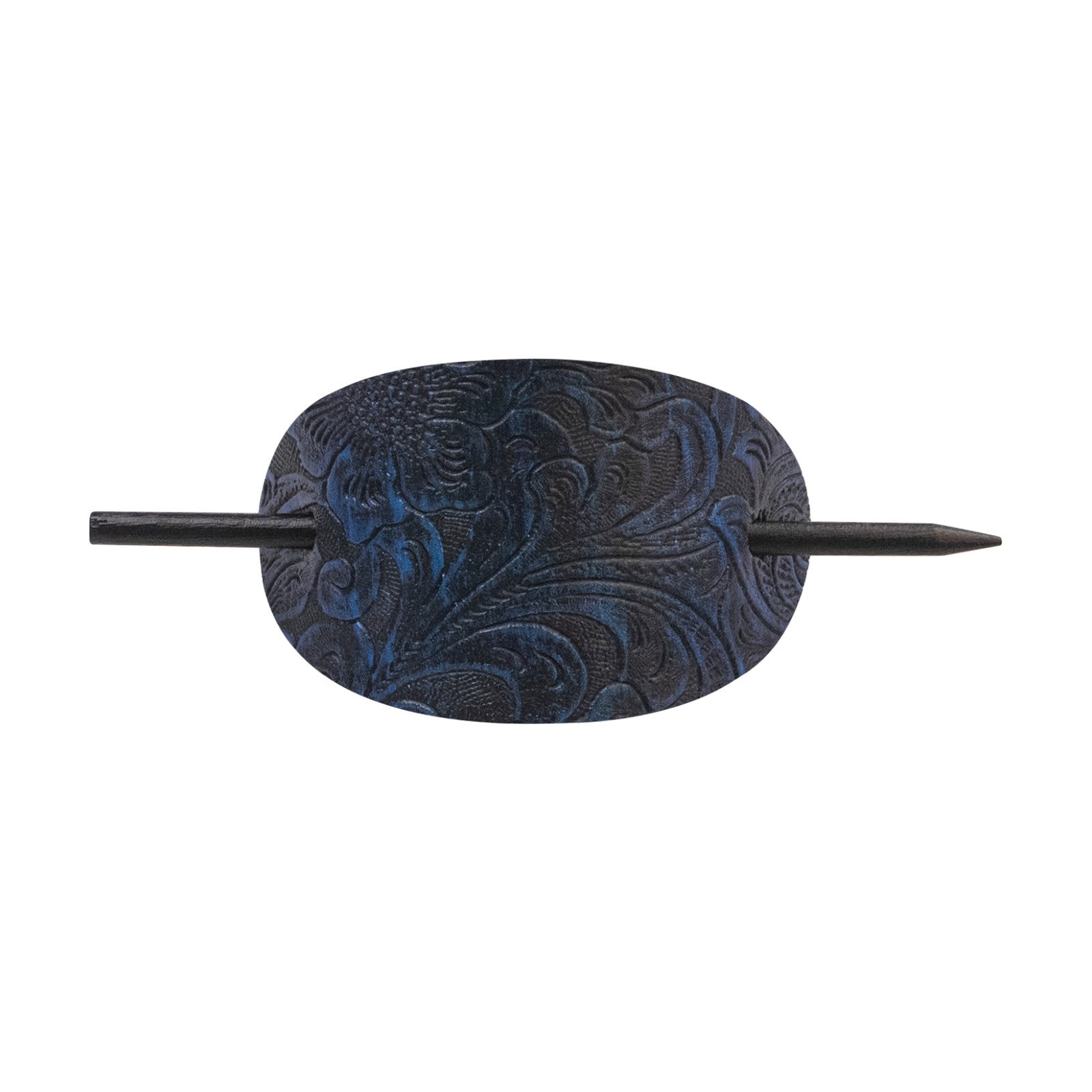 Leather Hair Pin With Stick - Oval Faux Leather Hair Clip - Leather And ...