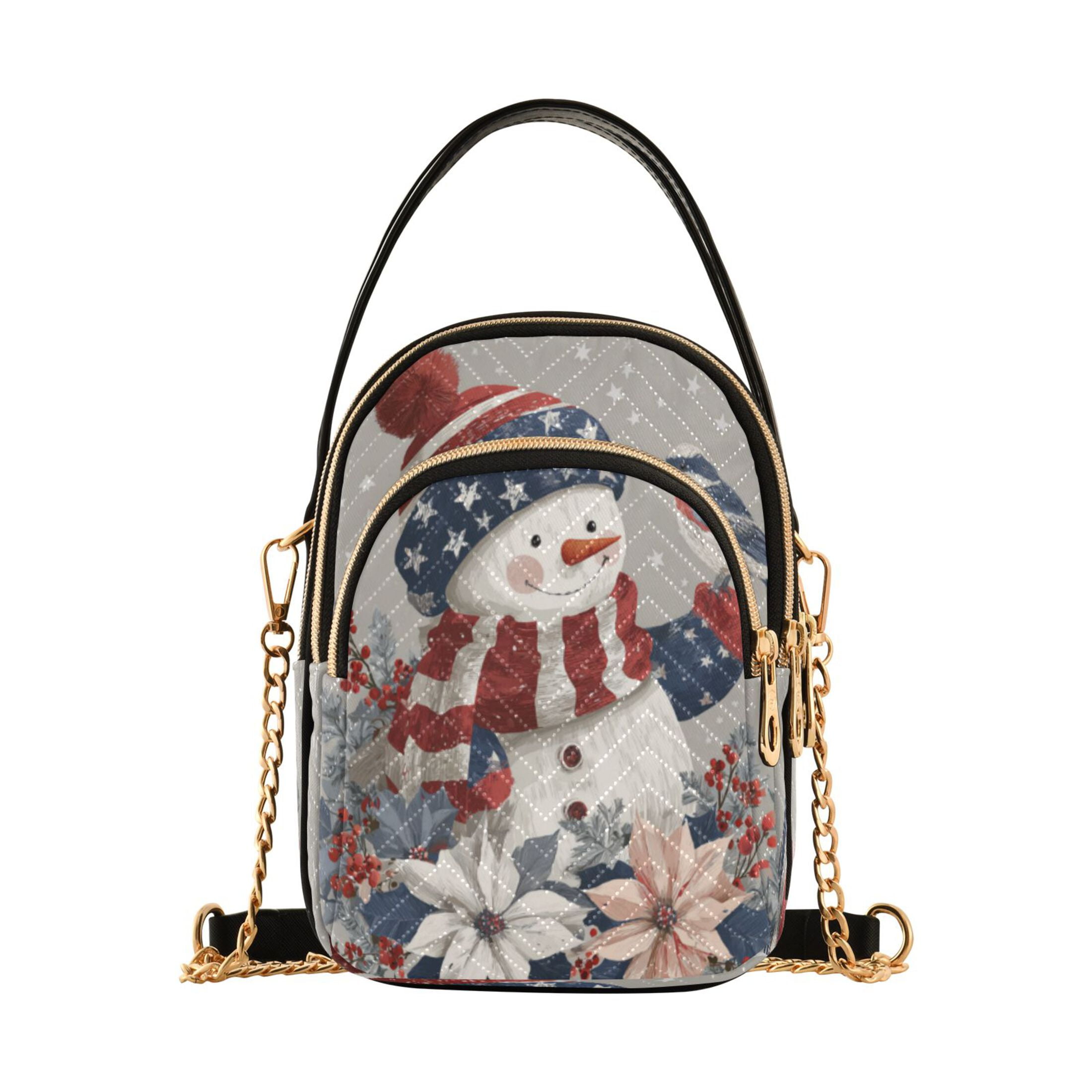 Leather Handbag Crossbody Bag Five-star Flag Snowman - Walmart.com