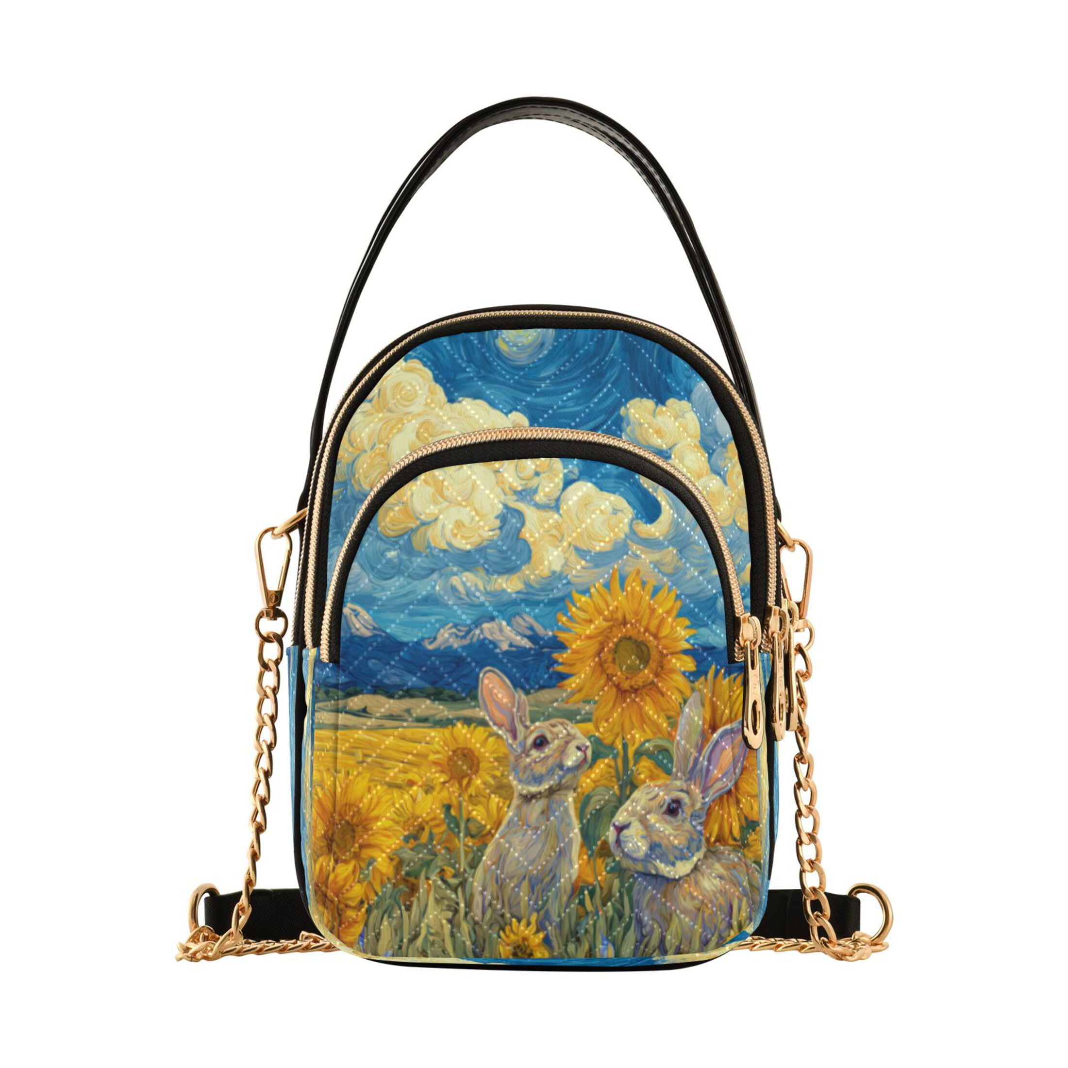 Leather Handbag Crossbody Bag Rabbits in The Wheat Field - Walmart.com