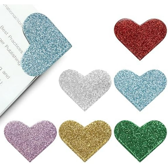 Leather Heart Bookmarks - 6 Pieces Cute Corner Page Book Marks for ...