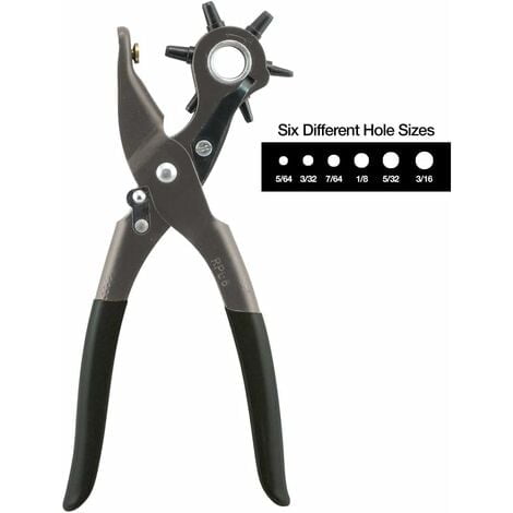 Leather Hole Punch Tool - 6 Sizes Multi-Hole Punch for Leather, Rubber ...