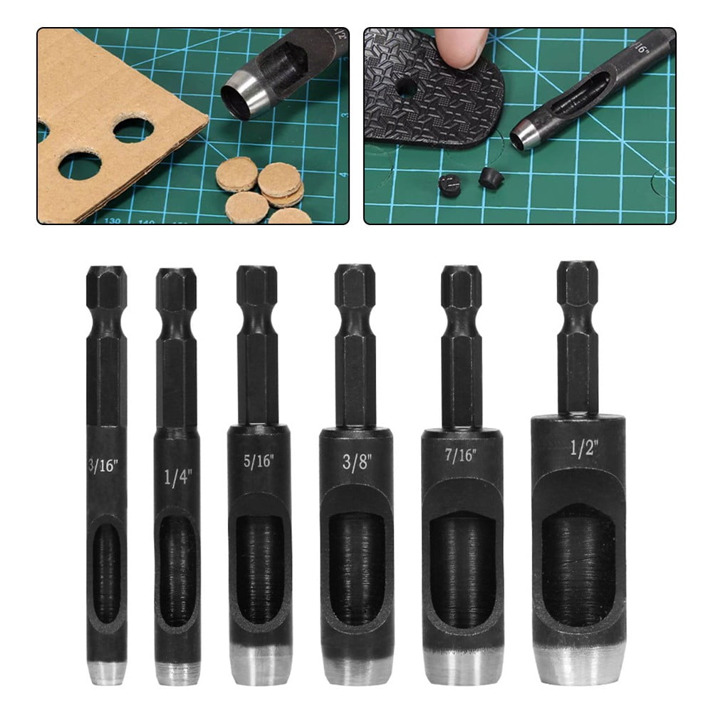 Leather Hole Puncher Hex Shank 1/4'' Handle Manual Electric Hole ...