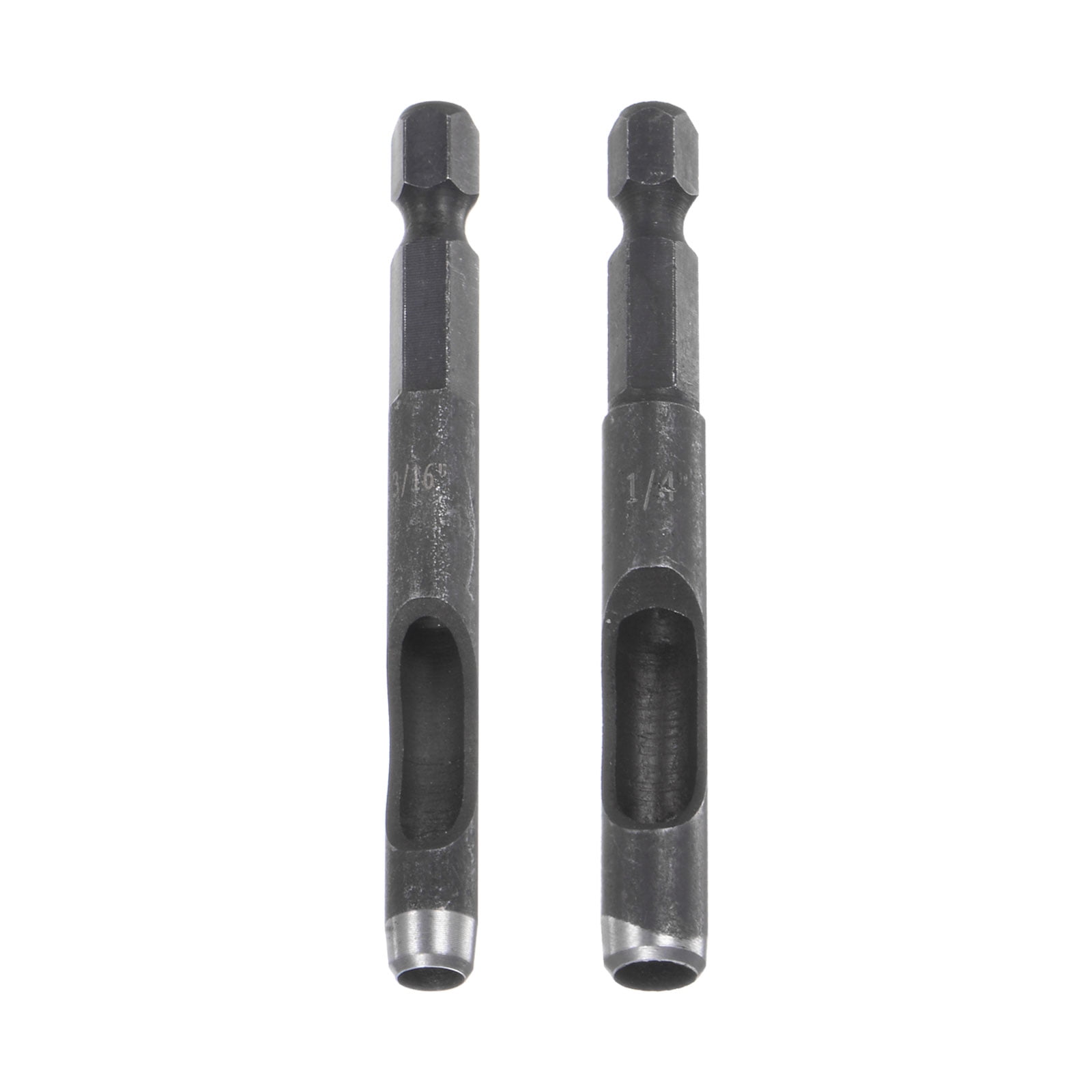 Leather Hollow Punch Set 1/4 Hex Shank for Drills, 3/16" 1/4" Dia ...