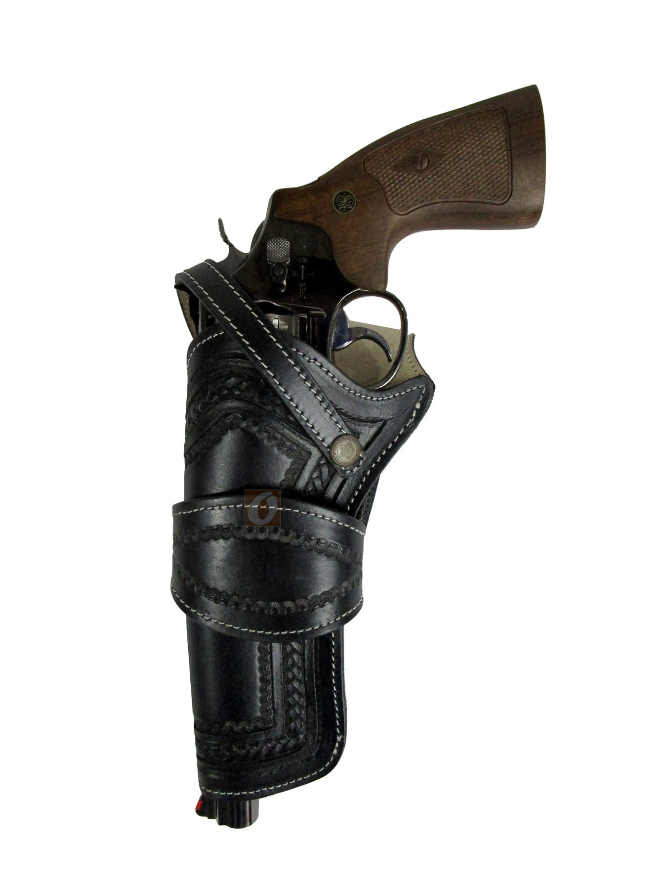 Leather Holster Heart Tooled Long Barrel Western Gun Cover Black Color ...