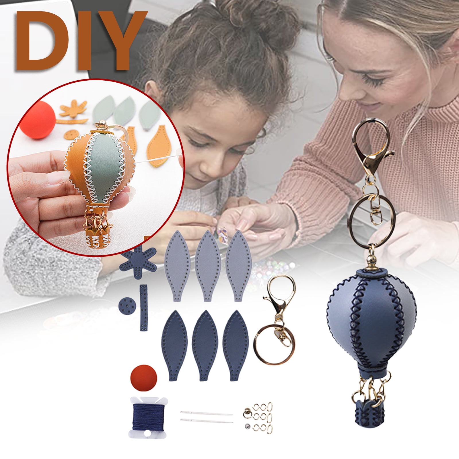 Leather Hot Pendant Key Chain, Hand Sewn Mini Keychain, 6-Inch Length ...