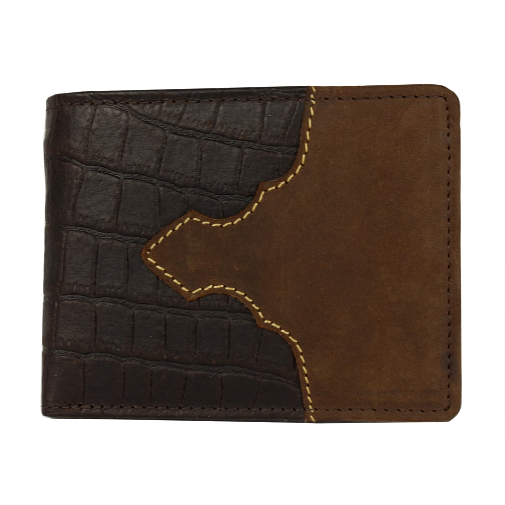Leather Impressions Tooled Gator Print Western Bifold Wallet American ...