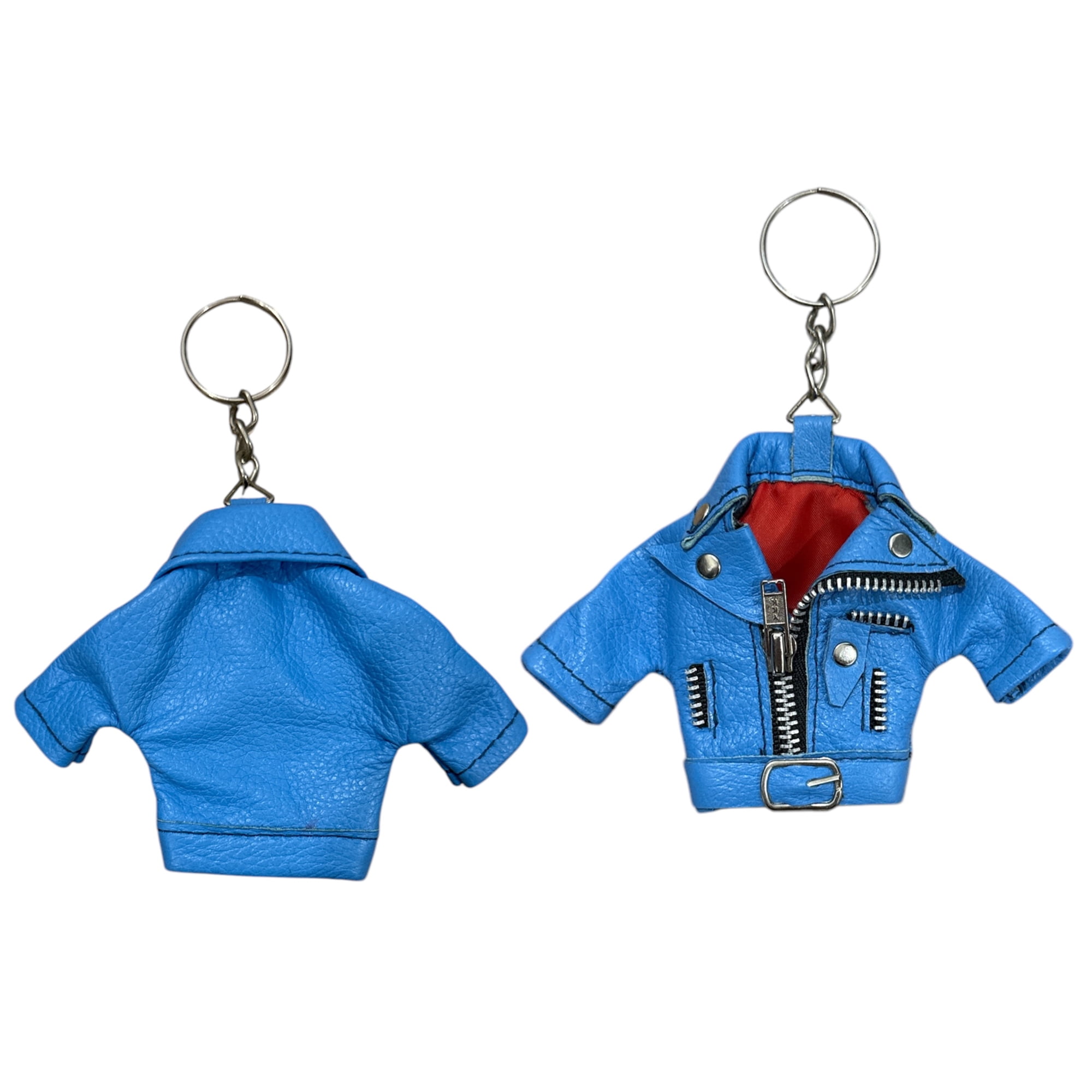 Leather Jacket Tiny Keychain Napa Leather With Red Lining Key Chain ...