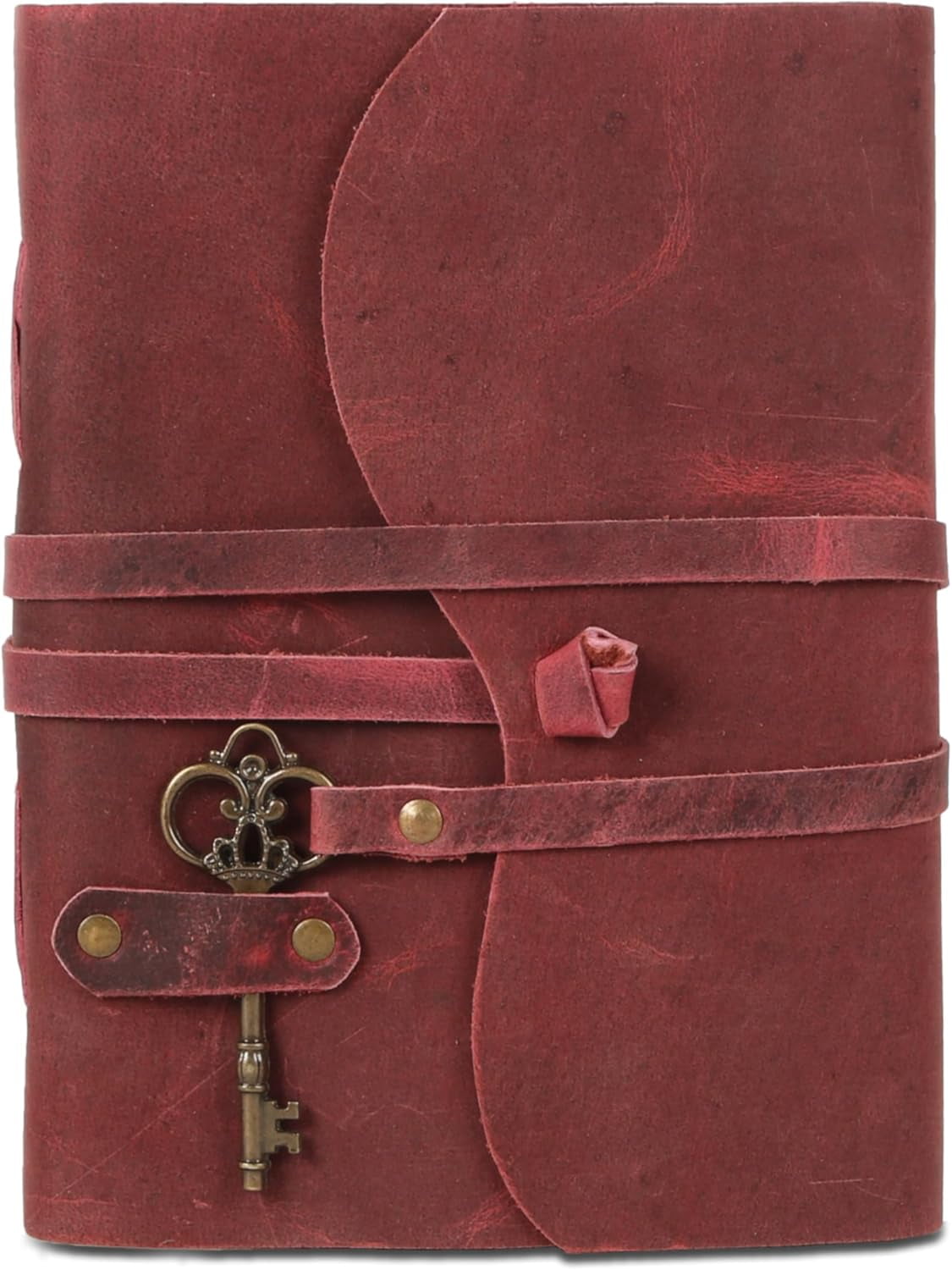 Leather Journal with Deckle Edge Paper 8x6 inch and Vintage Key ...