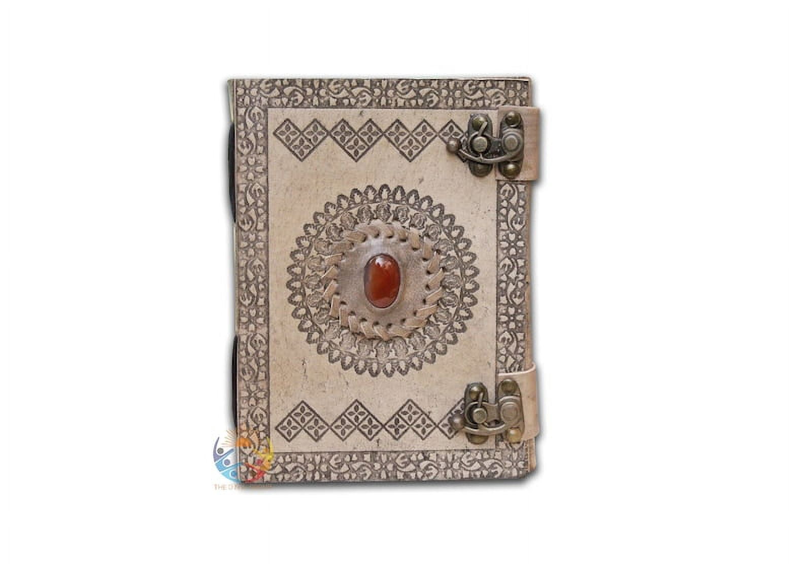 Leather Journal Diary A5 Semi Precious Stone C-Clasp Closer 200 ...