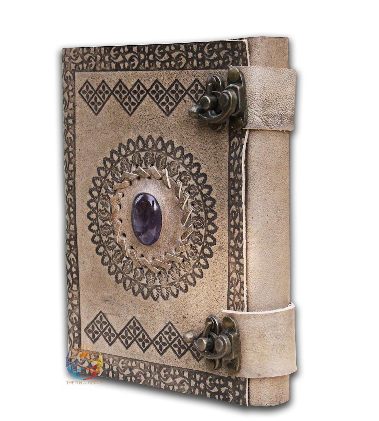 Leather Journal Diary A5 Semi Precious Stone C-Clasp Closer 200 ...