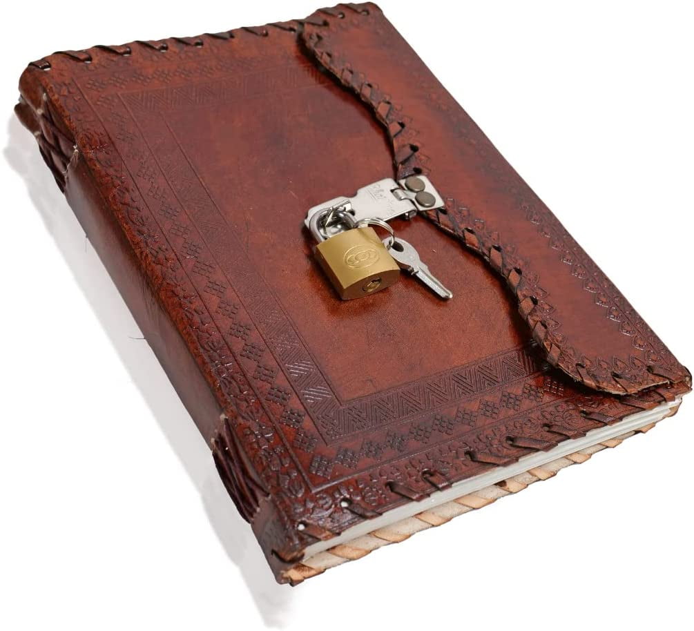 Leather Journal Diary Antique Blank Book 10" Vintage Style Brown ...