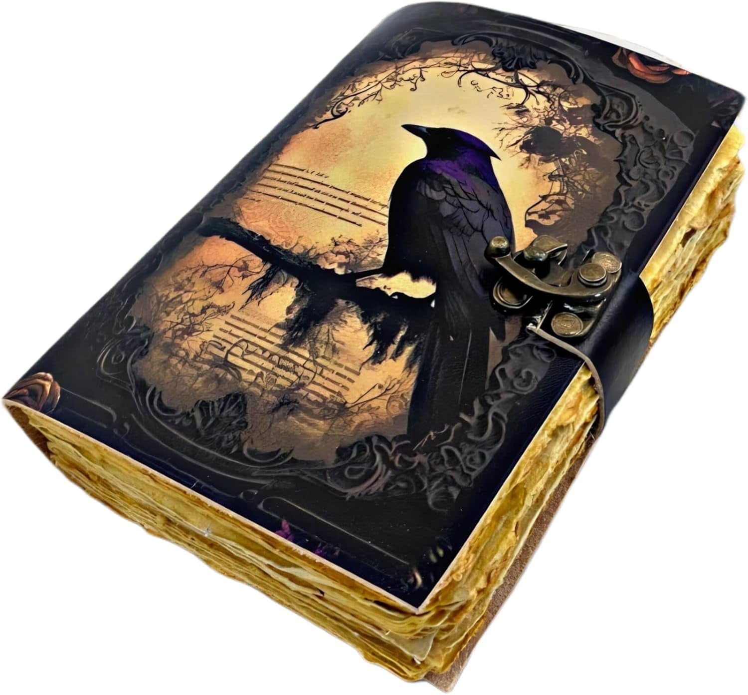 Leather Journal Gothic Magical Raven Spiral Notebook Mystery Crow ...