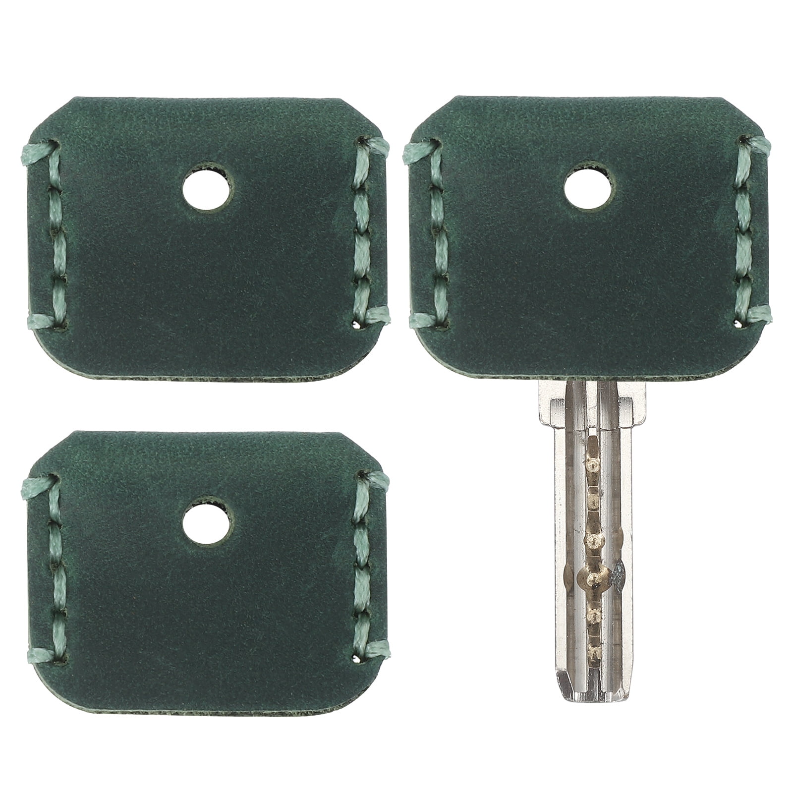 Leather Key Covers Caps, 3 Pack Head Key Sleeves Mini Key Tags ...