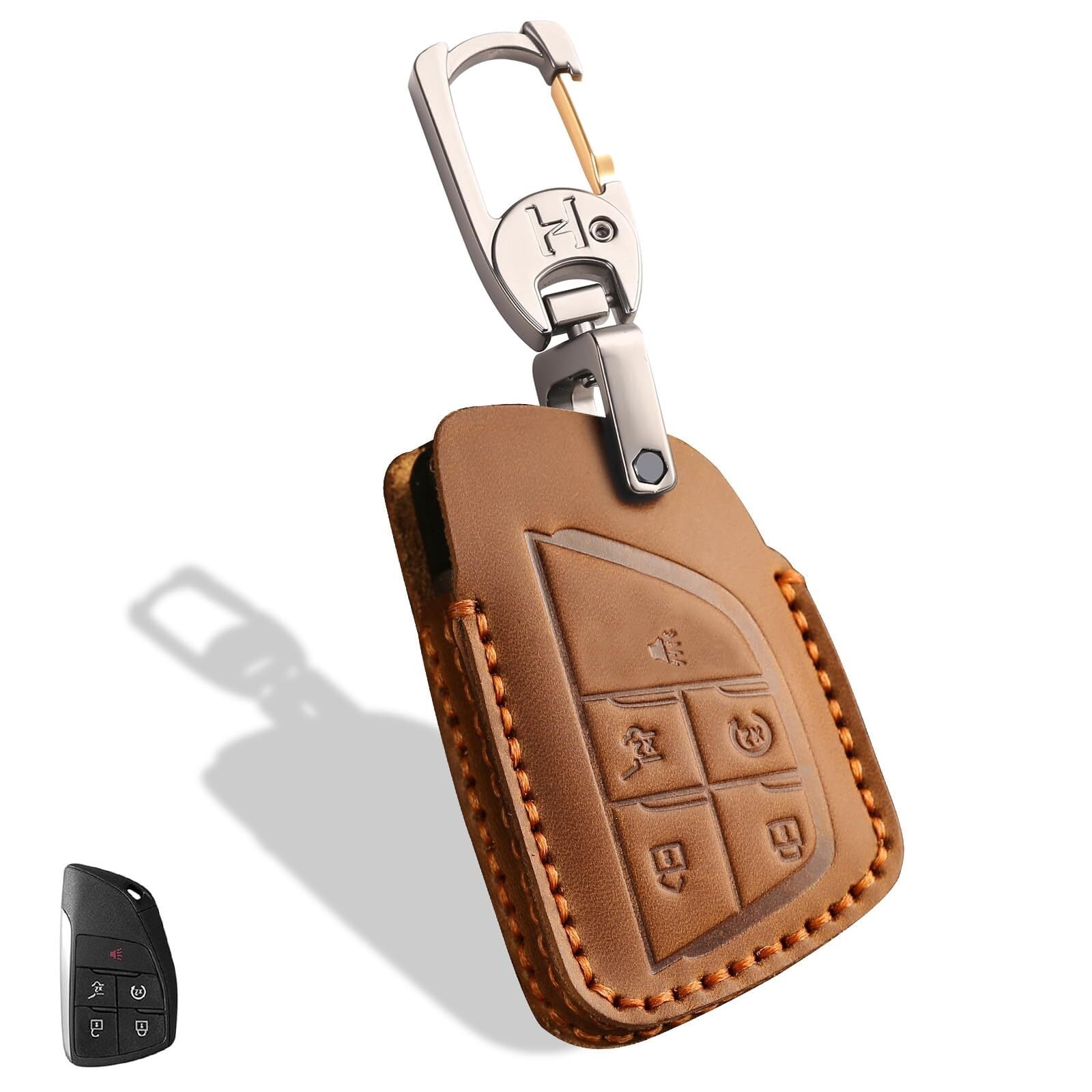 Leather Key Fob Cover, Compatible with 2021/2022/2023/2024/2025 GMC ...