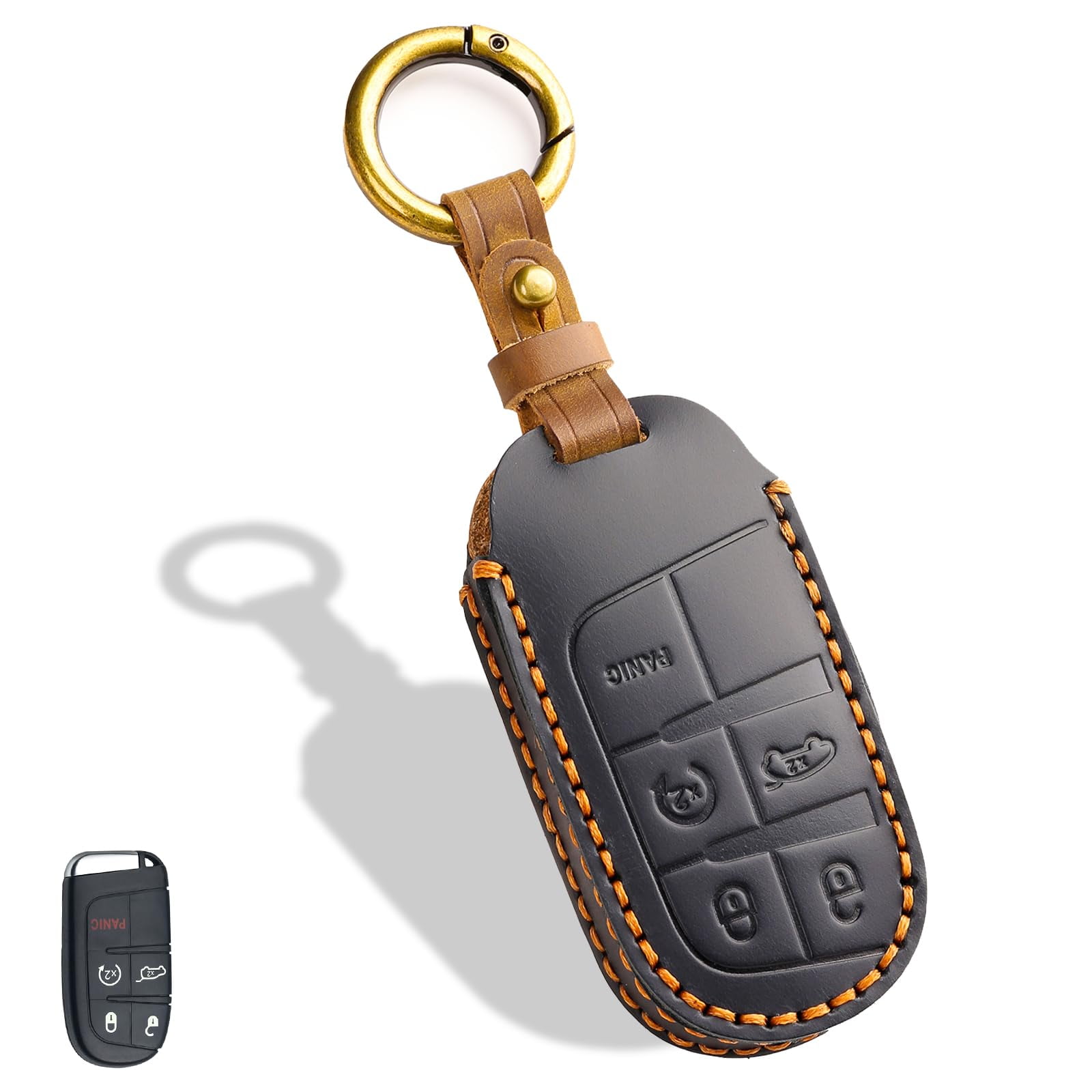 Leather Key Fob Cover, Compatible with Jeep Grand Cherokee Renegade ...
