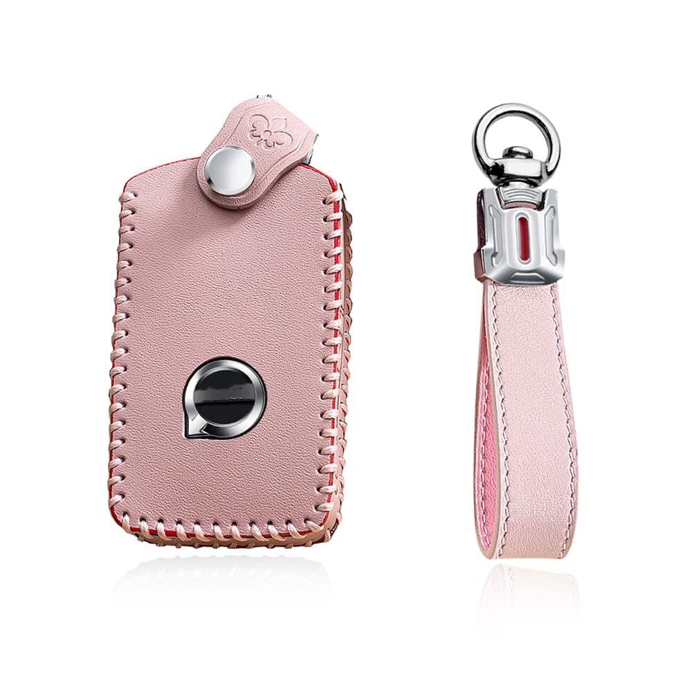 Leather Key Fob Cover for Volvo XC90 2017 2018 2019 XC60 S90 V90 Key ...
