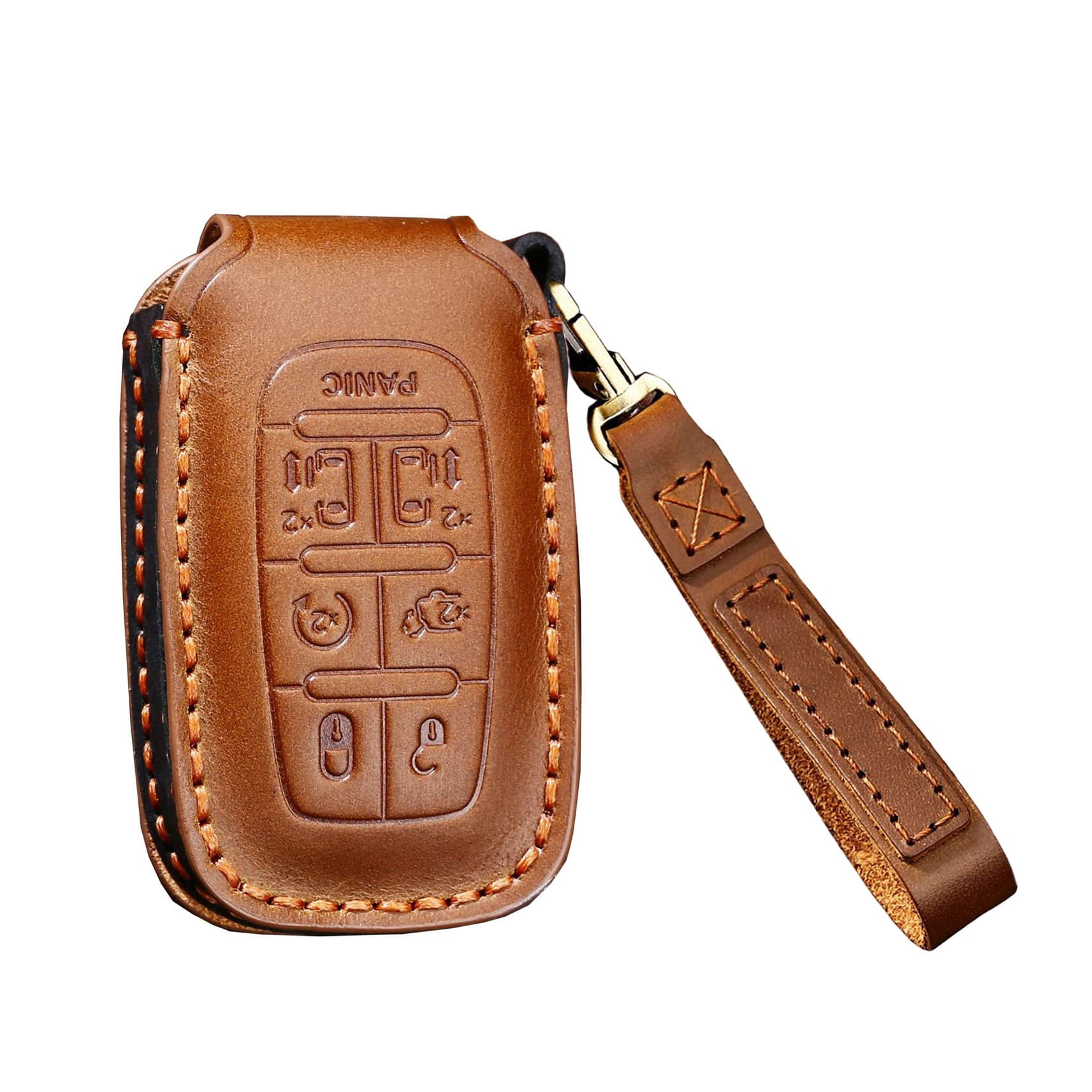 Leather Key Fob Protector for Chrysler Pacifica Hybrid Voyager Keyless ...