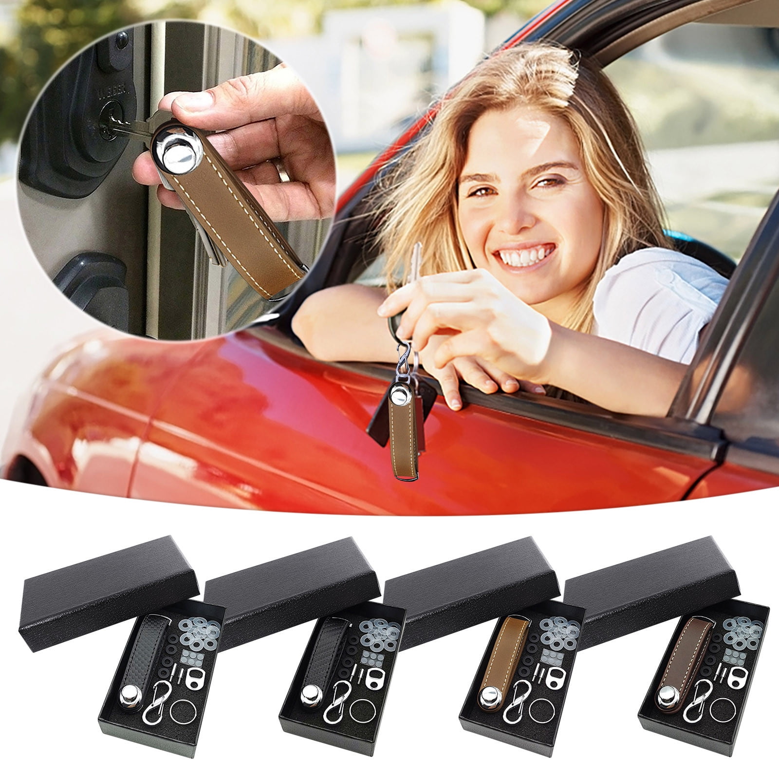 Leather Key Organizer Key Chain Storage, Portable Key Bag, Durable ...