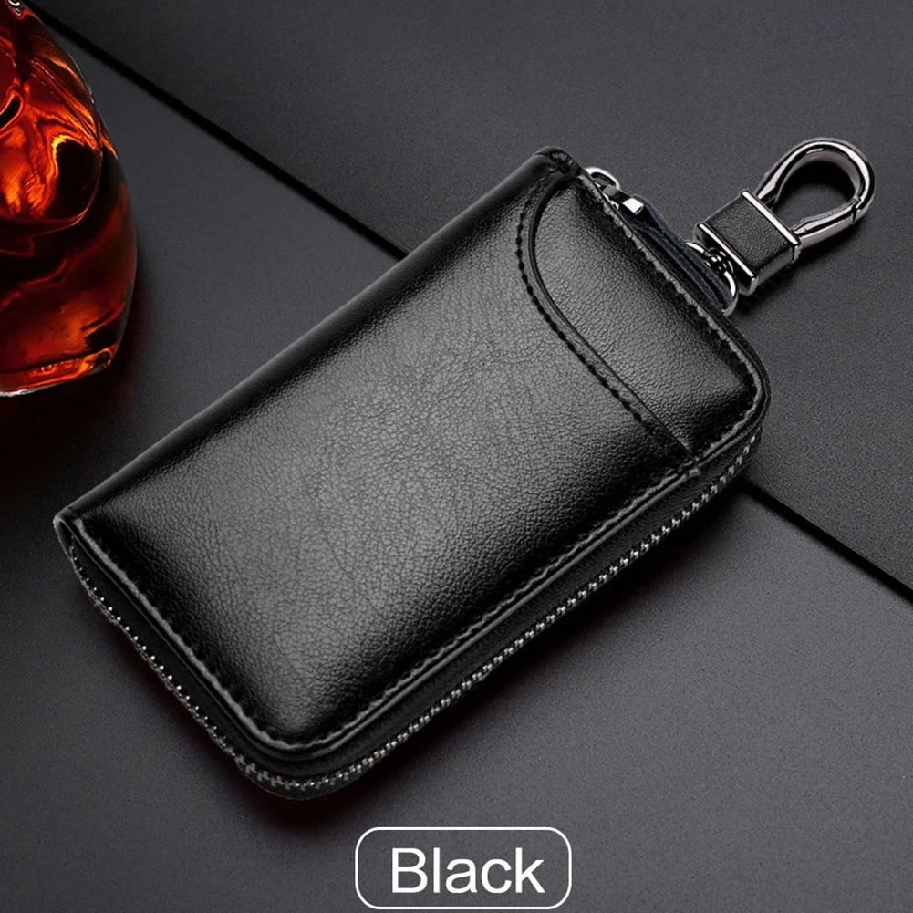 Leather Keychain Men Key Holder Organizer Pouch Split Car Key Wallet ...