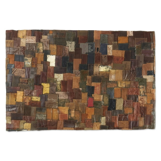 Leather Labels Mat, 24x36 Recycled Denim Rug for Interior Household ...