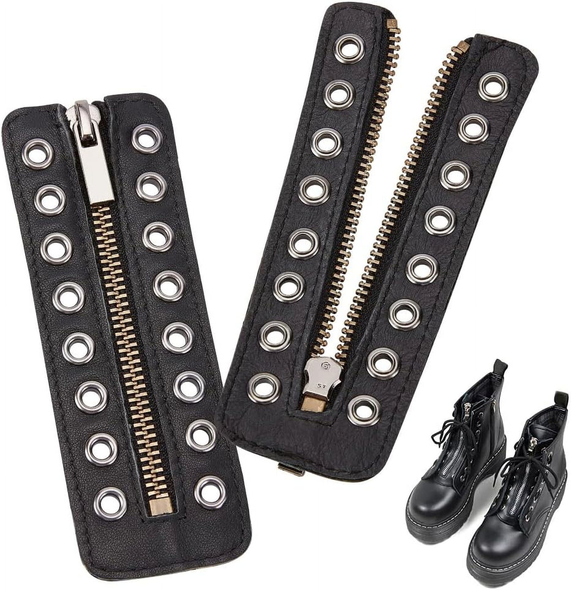 Leather Lace-in Boot Zipper Inserts, 5.7"x2" No Tie Zipper Boot Laces 8 ...