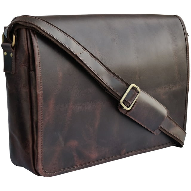Leather Laptop Bag for Men Women 16" Messenger Shoulder Computer ...