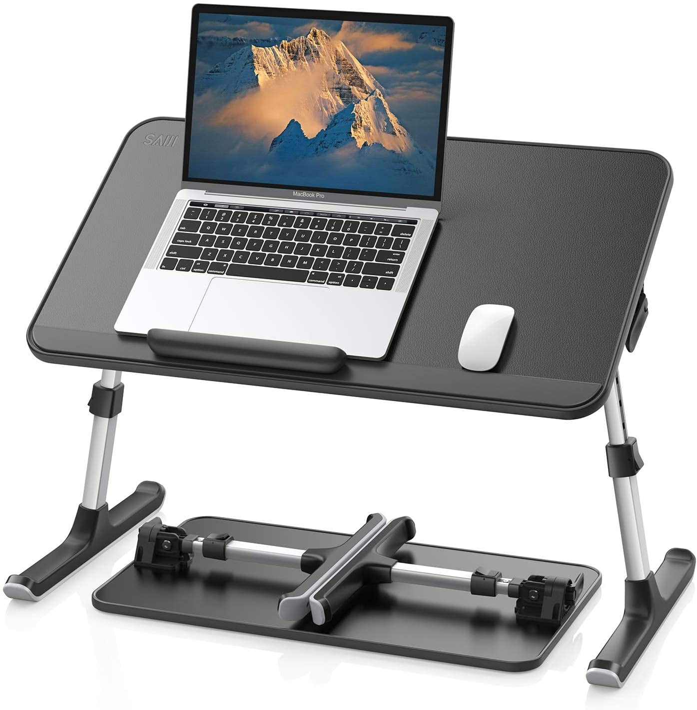 Leather Laptop Bed Tray Table, Adjustable Laptop Stand with Removable ...