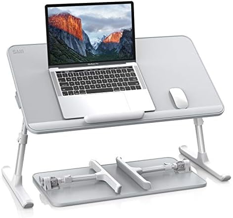 Leather Laptop Bed Tray Table, Adjustable Laptop Stand with Removable ...