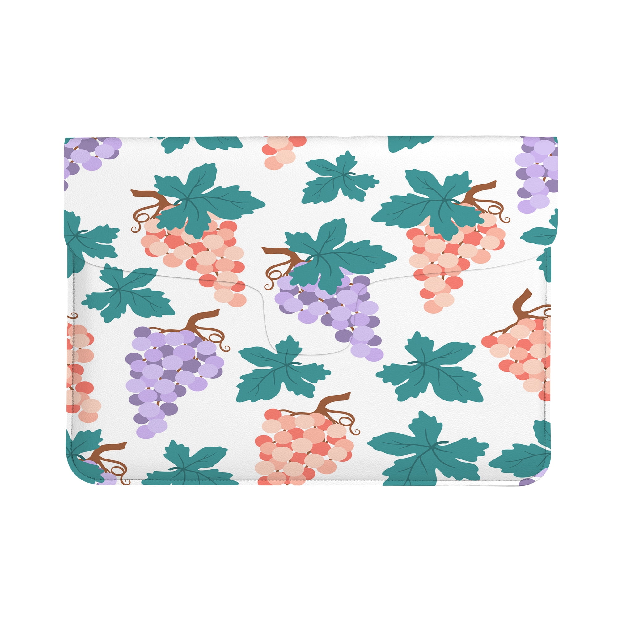 Leather Laptop Sleeve Case Cartoon Grapes Resistant Computer Pocket ...