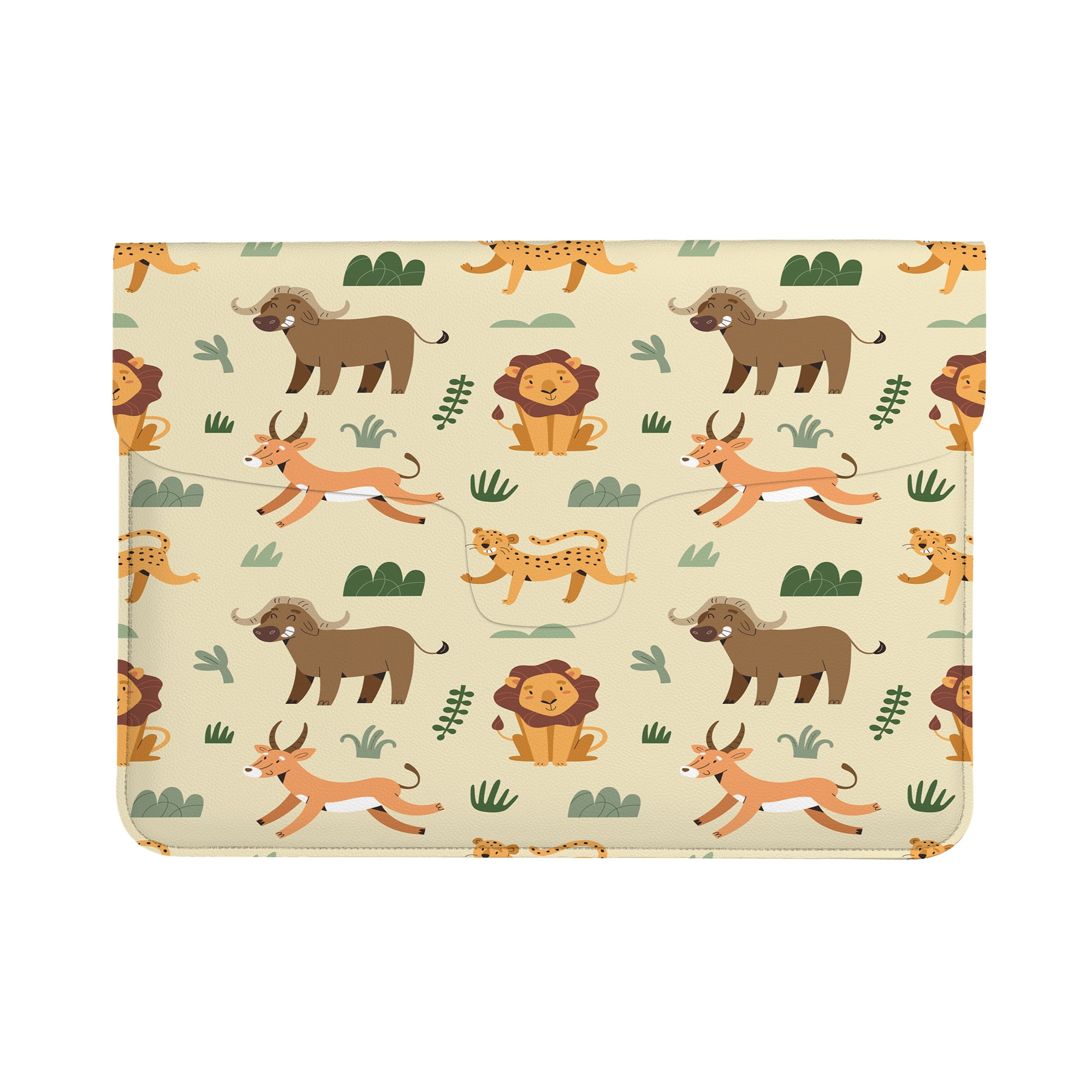 Leather Laptop Sleeve Case Exotic Felines Lion And Jaguar Scandinav ...