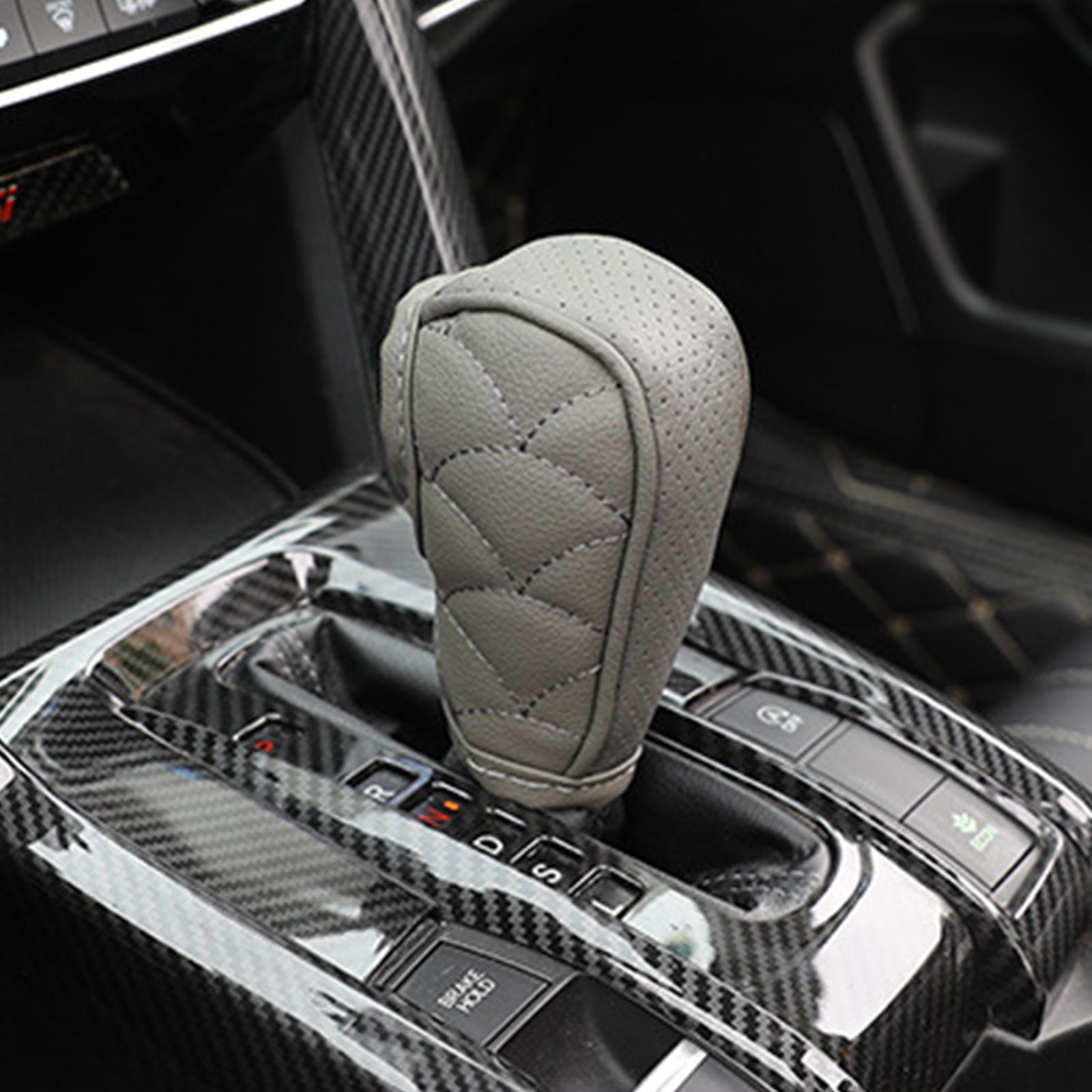 Leather Lattice Pattern Gear Shifter Knob Cover - Universal Fit, Faux ...