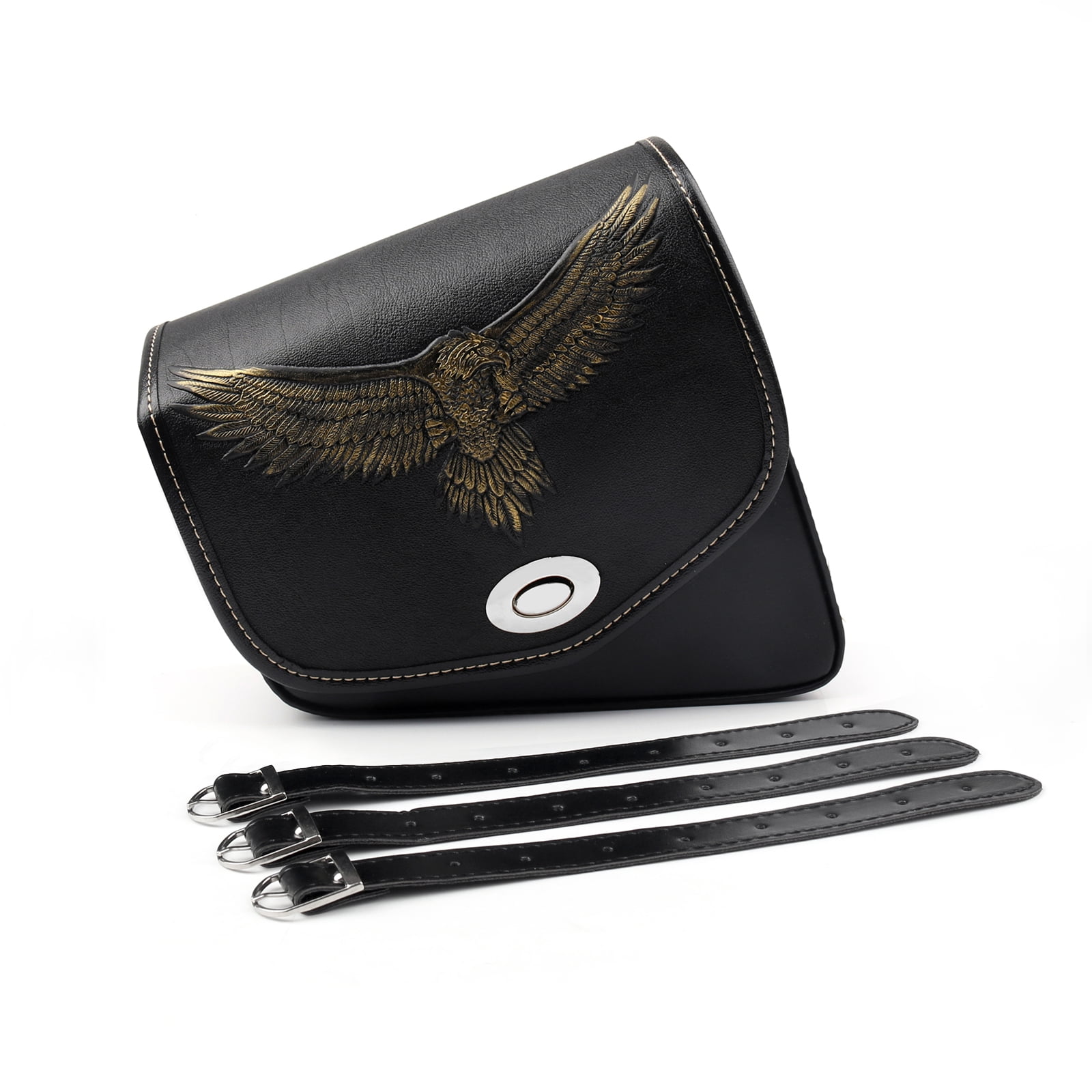 Leather Left side Saddlebag Saddle Bag For Sportster XL 883 XL 1200 ...