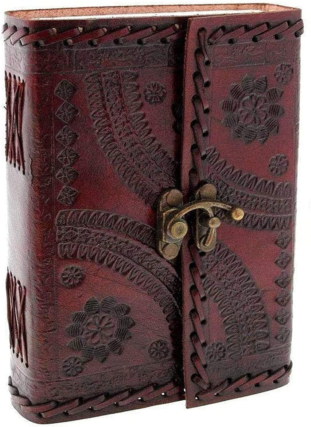 Leather Lined Journal With Lock dnd Embossed Handmade Notebook Book of ...