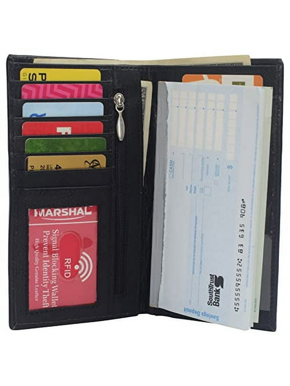Men's Fashion PU Leather Long Wallet Large Capacity Wallet for Check ...