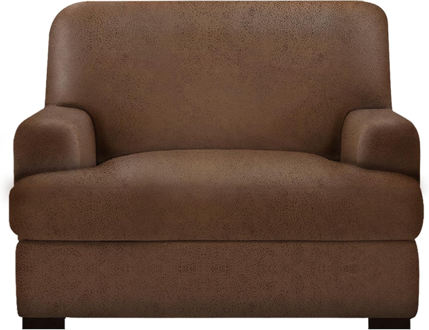 Leather Look T-Cushion Chair Slipcover with 1 Individual Shape Seat ...