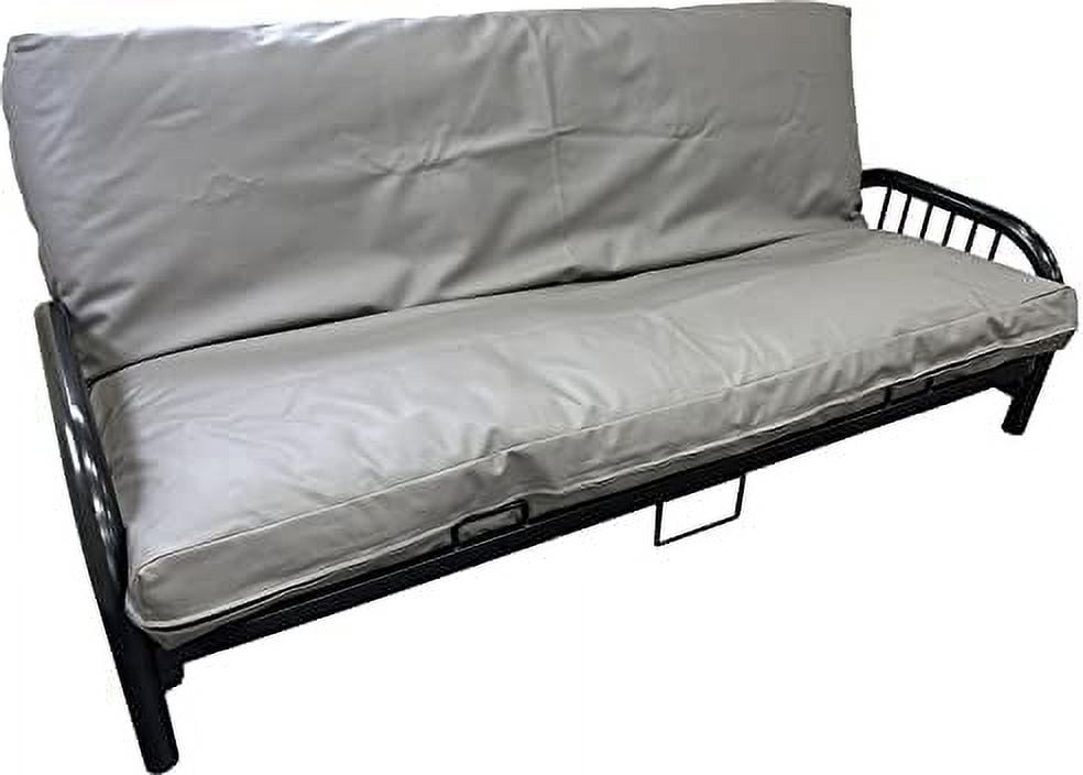 Leather Look Vinyl Futon Covers, Mattress Protector Slipcovers (Gray ...