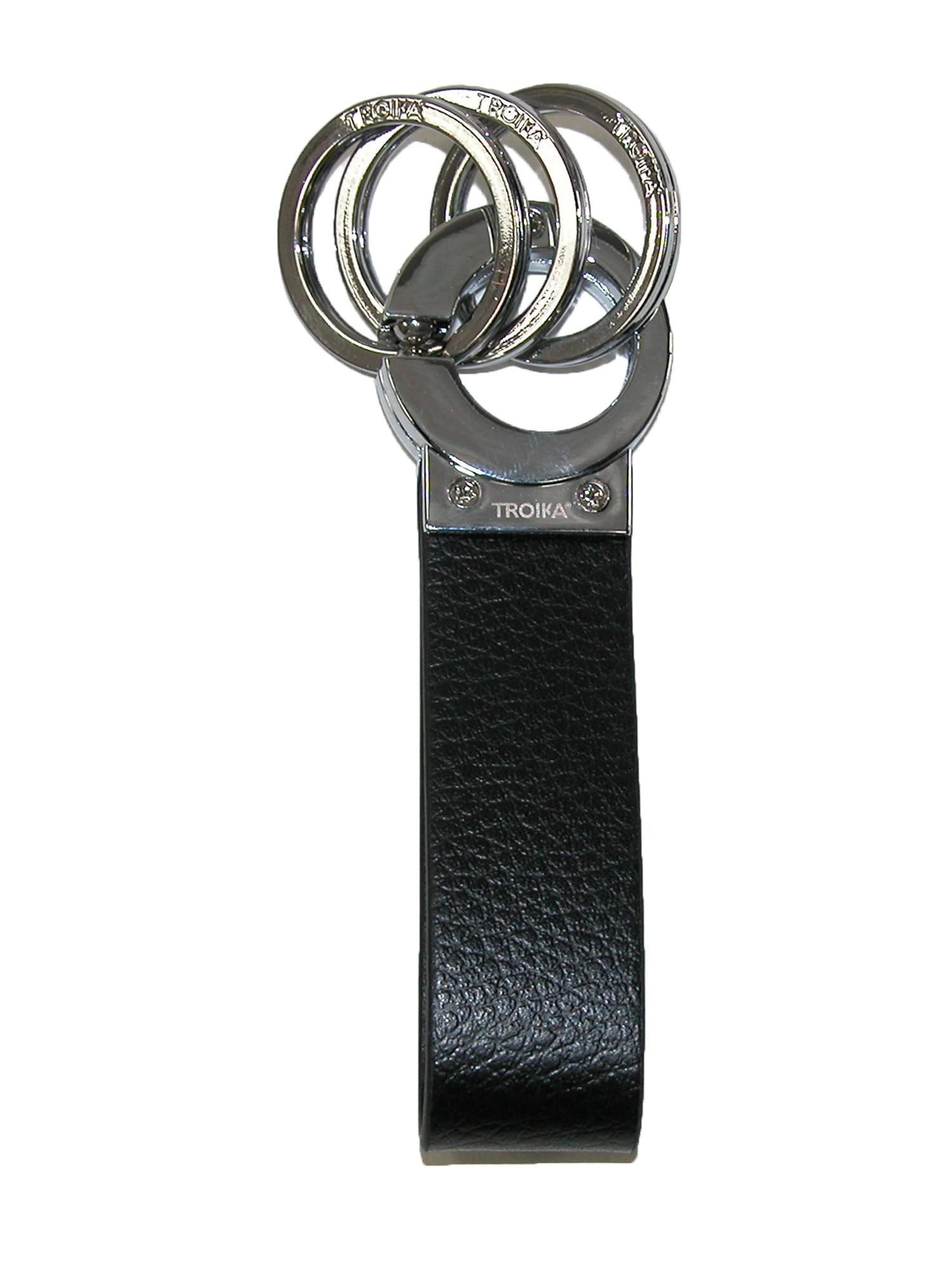 Leather Loop 3 Ring Key-Click Holder, Black - Walmart.com
