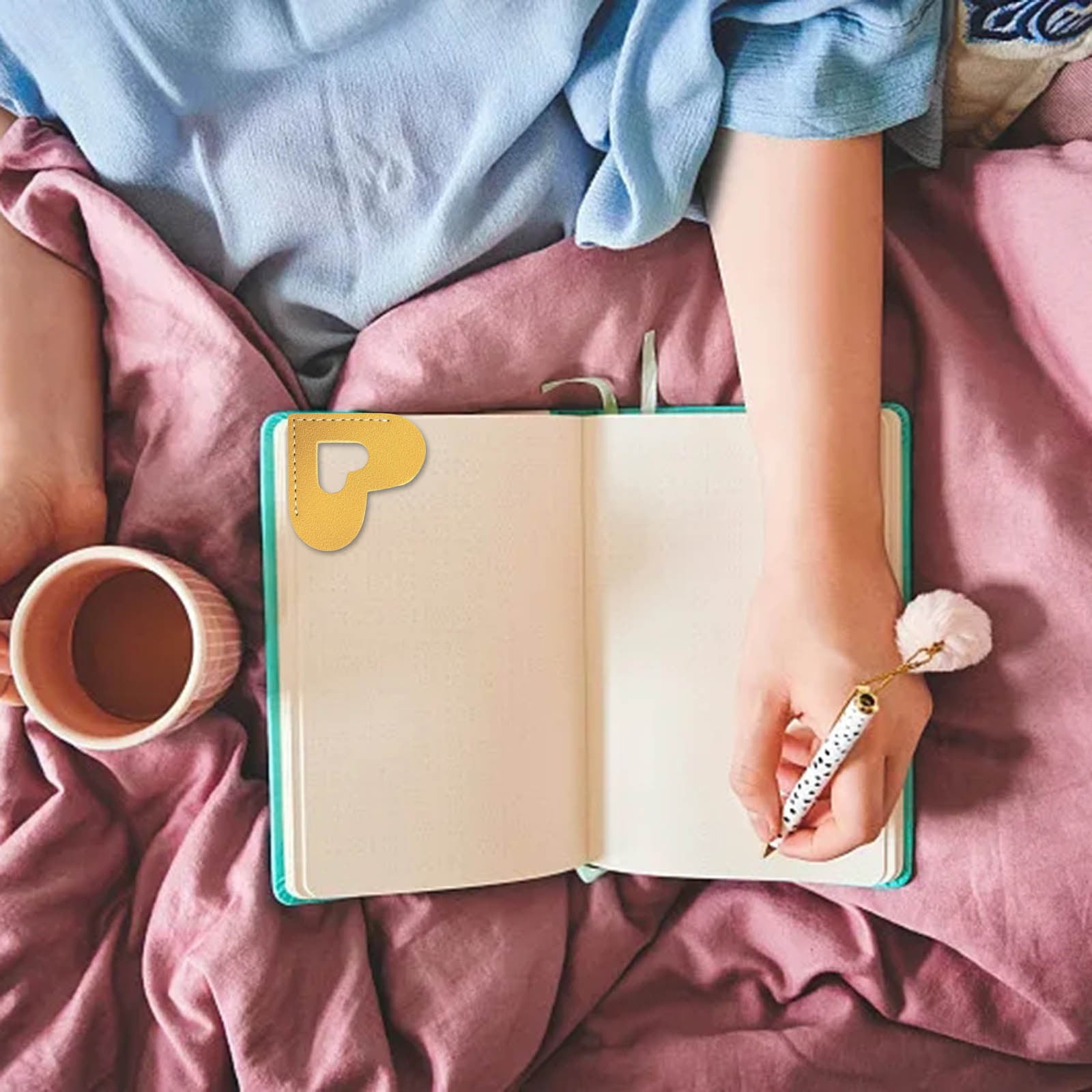 Leather Love Heart Bookmark Pu Portable Book Page Holder Heart Shaped ...